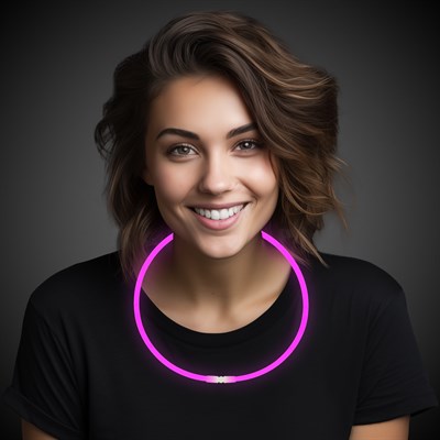 Pink glow stick necklaces store